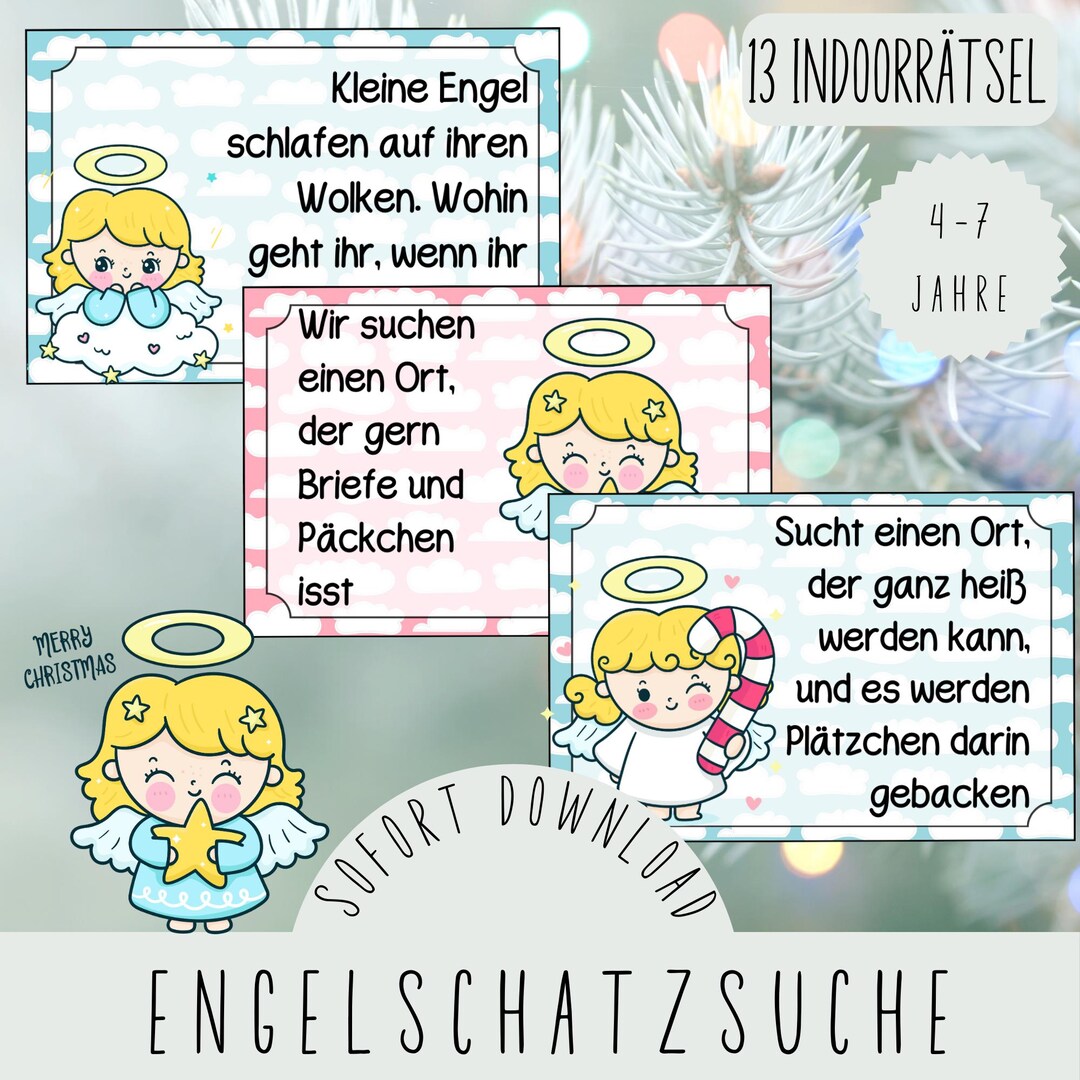 Indoor Angel Treasure Hunt to Print / Christmas Scavenger Hunt for Kids ...