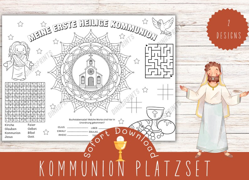 Communion Celebration Printable Placemat / First Holy Communion ...