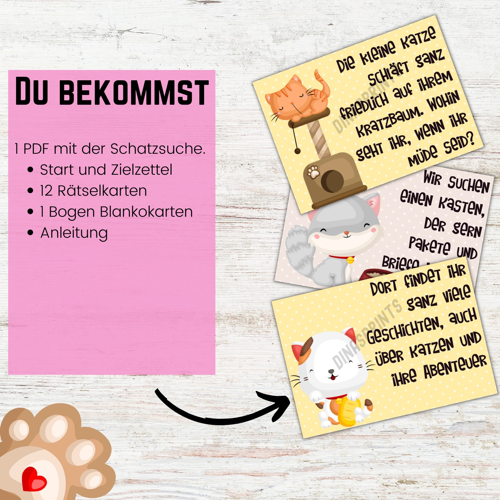 Cat Treasure Hunt to Print Out Scavenger Hunt Children's Birthday Cat ...