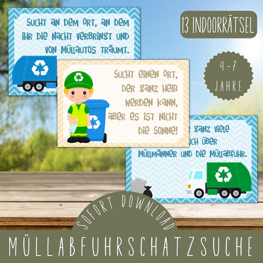 Garbage Collection Treasure Hunt to Print Out / Garbage Man Scavenger ...