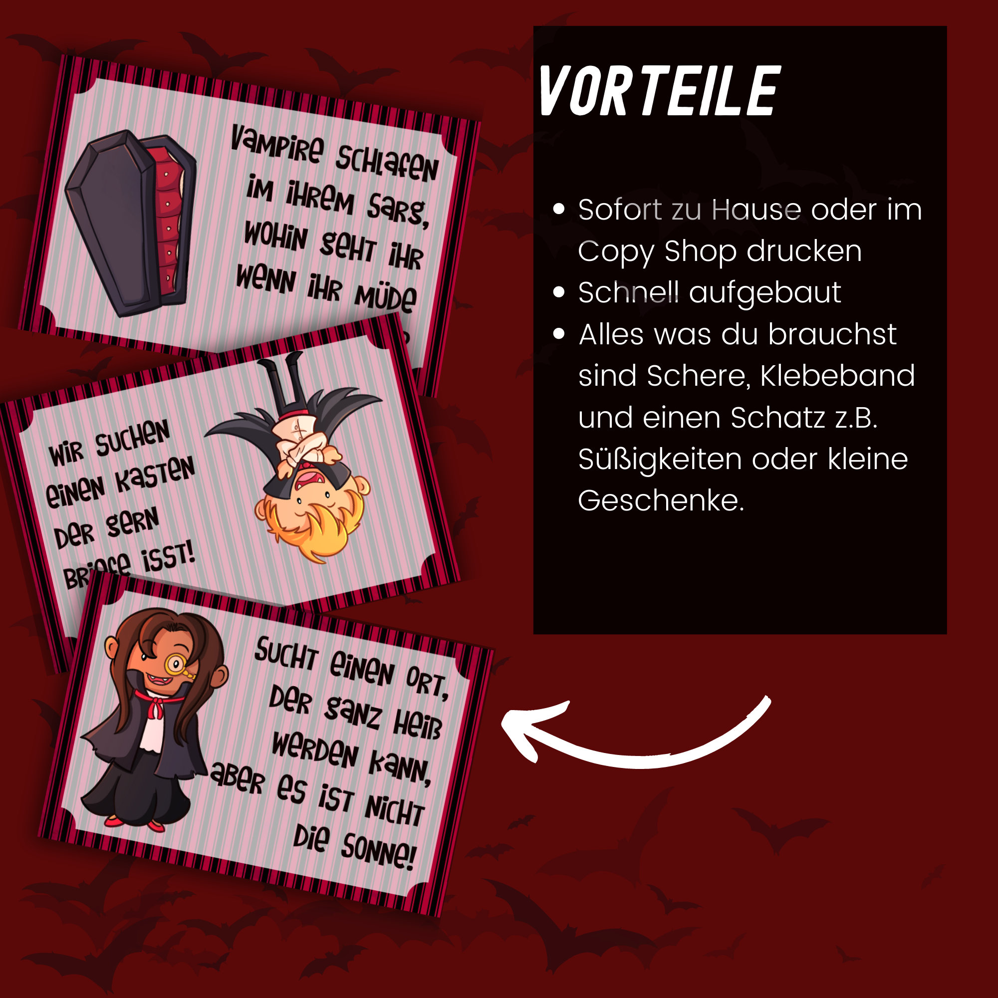 Vampire Treasure Hunt to Print Out / Ready Halloween Scavenger Hunt ...