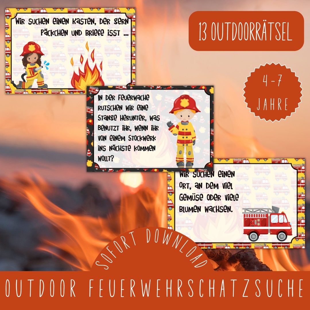 Finished Outdoor Fire Brigade Treasure Hunt / Scavenger Hunt Fireman ...
