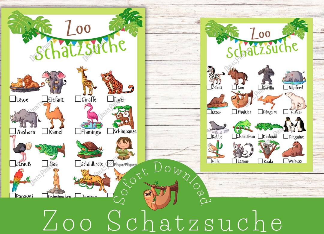 Zoo Treasure Hunt for Children Birthday at the Zoo Children's Activity ...