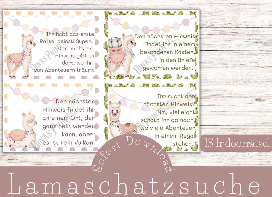 Llama Treasure Hunt / Printable Llama Treasure Hunt / Llama Scavenger ...