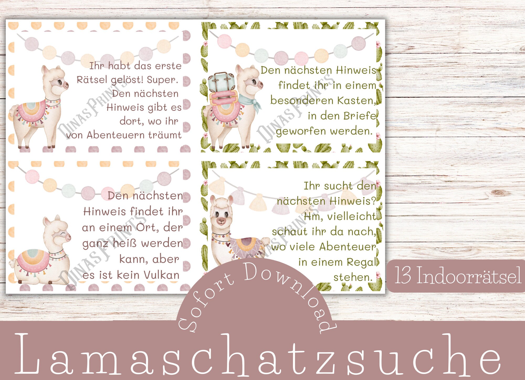 Llama Treasure Hunt / Printable Llama Treasure Hunt / Llama Scavenger ...