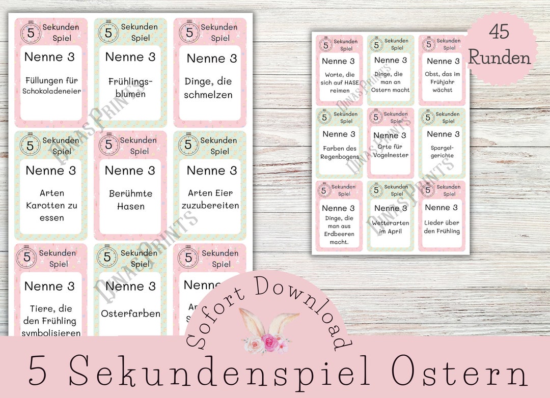 Printable 5-second Easter Game / Spring Guessing Game / Activity for the Family at Easter / PDF ...