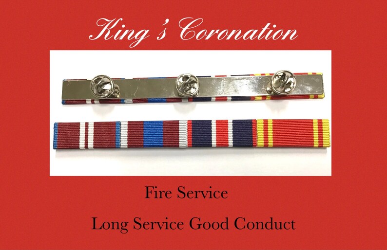 Kings Coronation Queens Jubilee Ribbons & Fire Service Long Service ...
