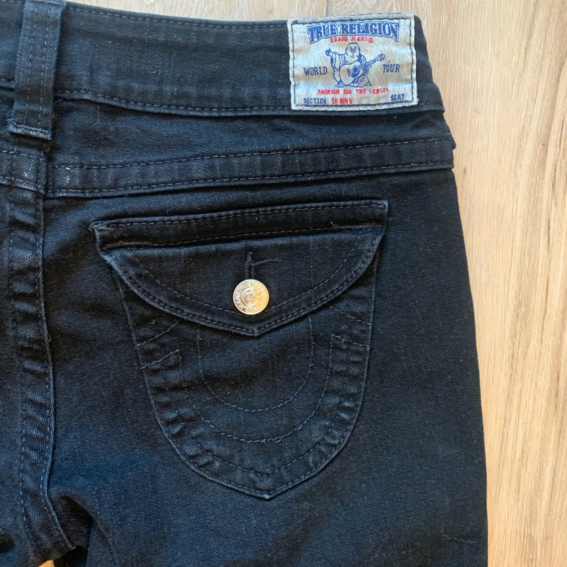 True Religion Y2k Black Denim Low Rise - Etsy UK