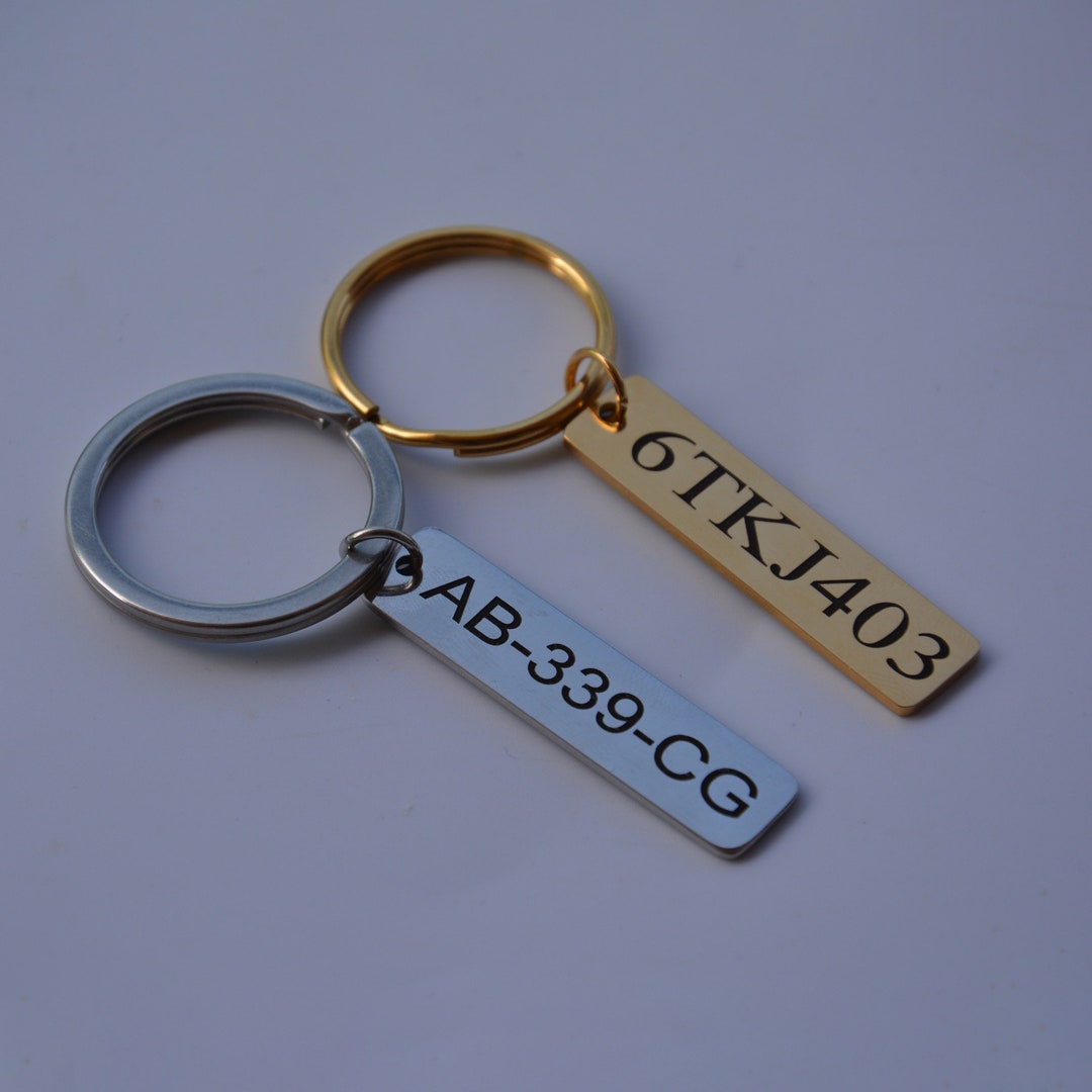 Buy Personalized Number Plate Keyring Plates Keychain Birthday Online ...