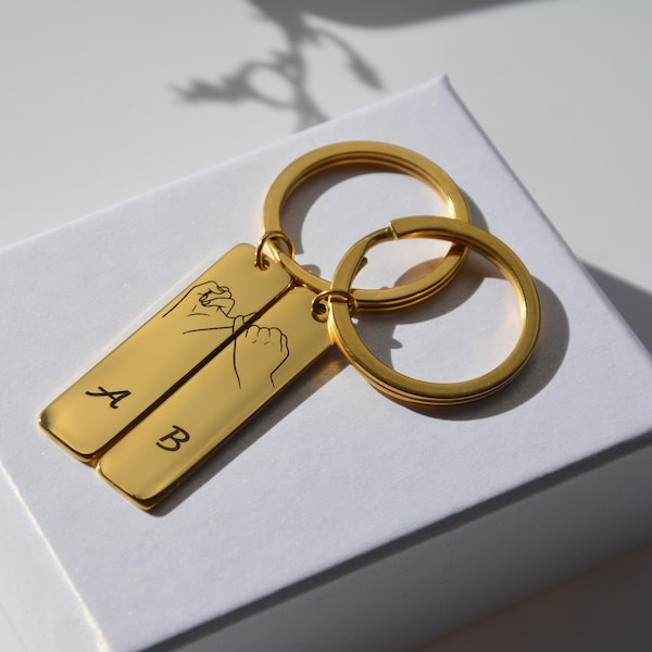 Engraved Pinky Promise Keychain - Etsy