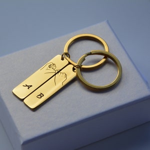 Pinky Promise Keychain, Matching Key Rings, Couple Keyrings, Set of 2 ...