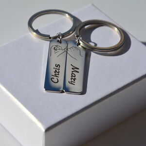 Pinky Promise Keychain, Matching Key Rings, Couple Keyrings, Set of 2 ...