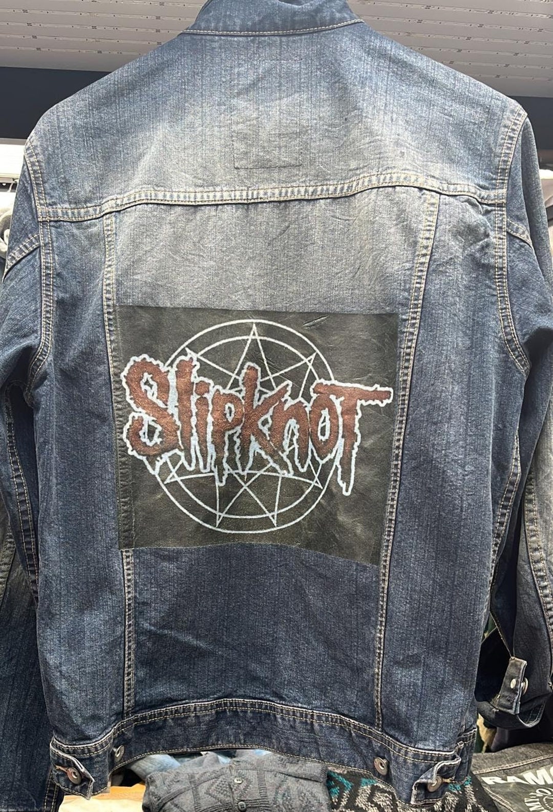 Vintage Upcycled Reworked Slipknot Logo Nu Metal Alt Heavy Print Blue ...