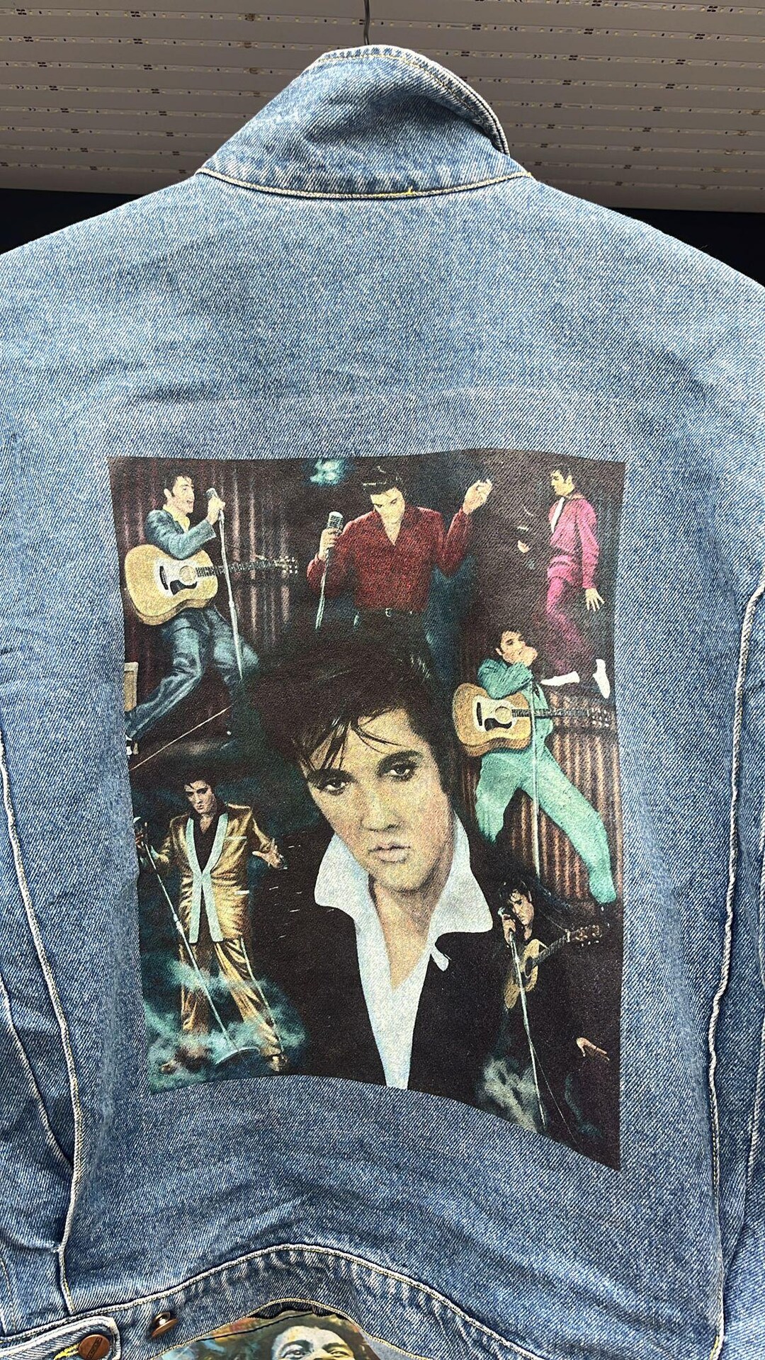 Vintage Upcycled Reworked Elvis Print Denim Jean Jacket S-XXL (READ ...
