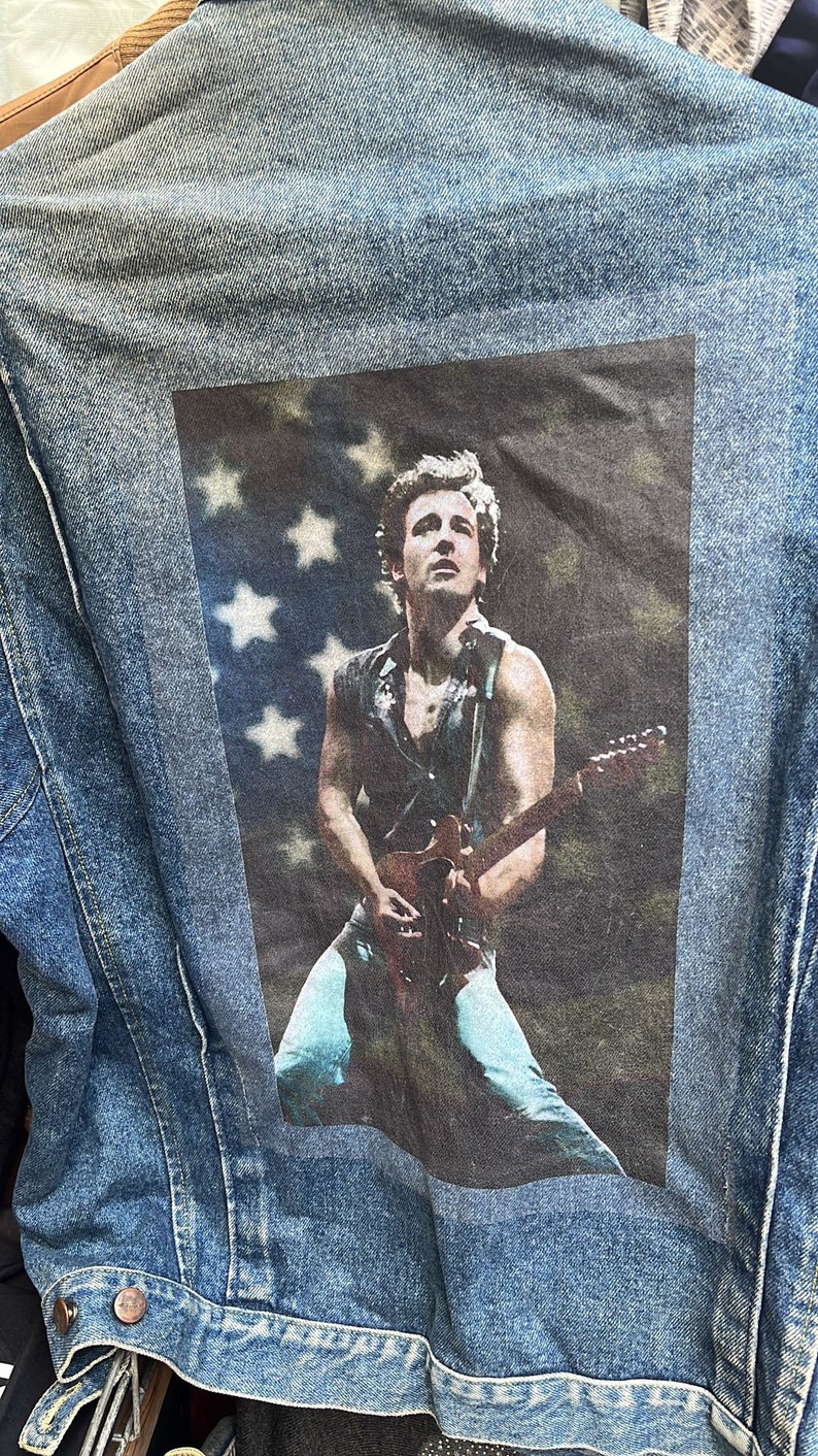 Vintage Upcycled Reworked Bruce Springsteen Print Denim Jean - Etsy