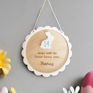 Personalised Easter Bunny Countdown Sign, Custom Easter Dry Erase Sign, Easter Bunny Coming Here ...