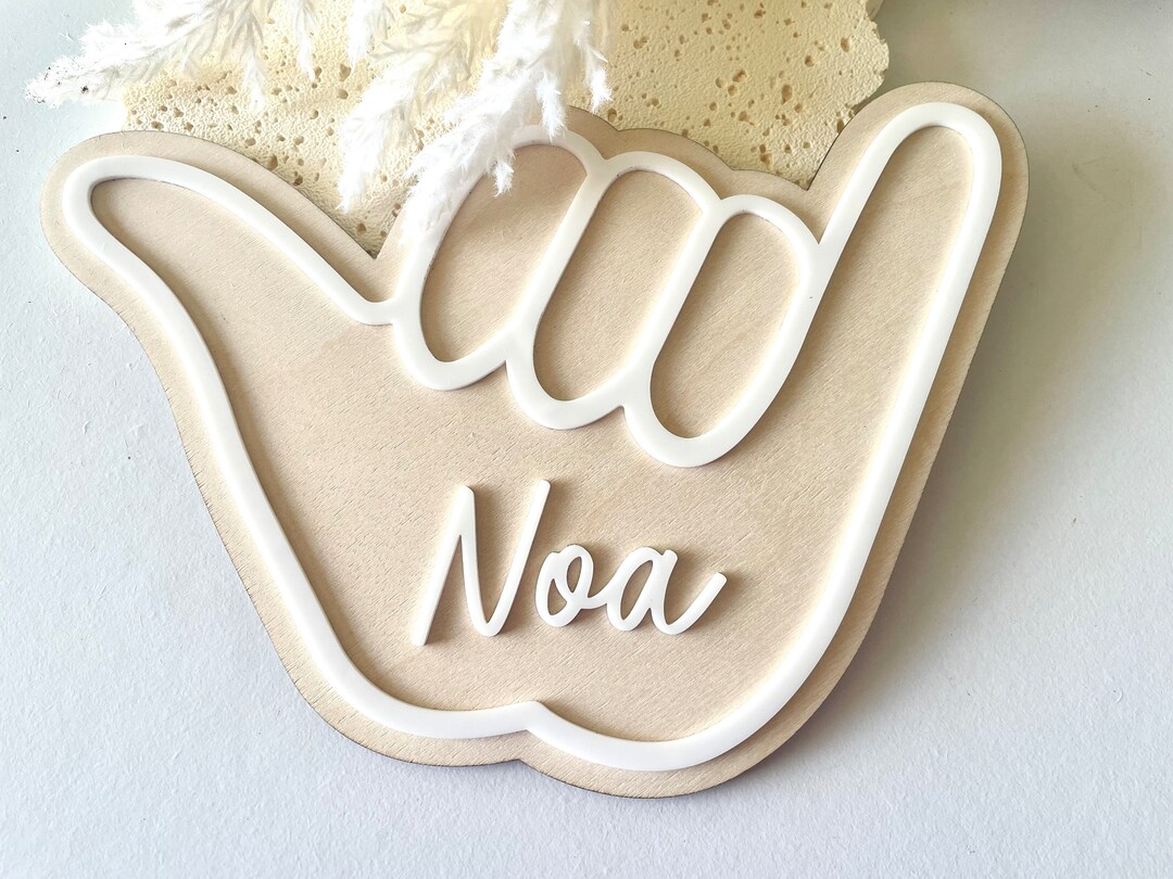 Personalised Wooden Shaka Name Sign | Wooden Shaka Shelf Decor | Surf ...