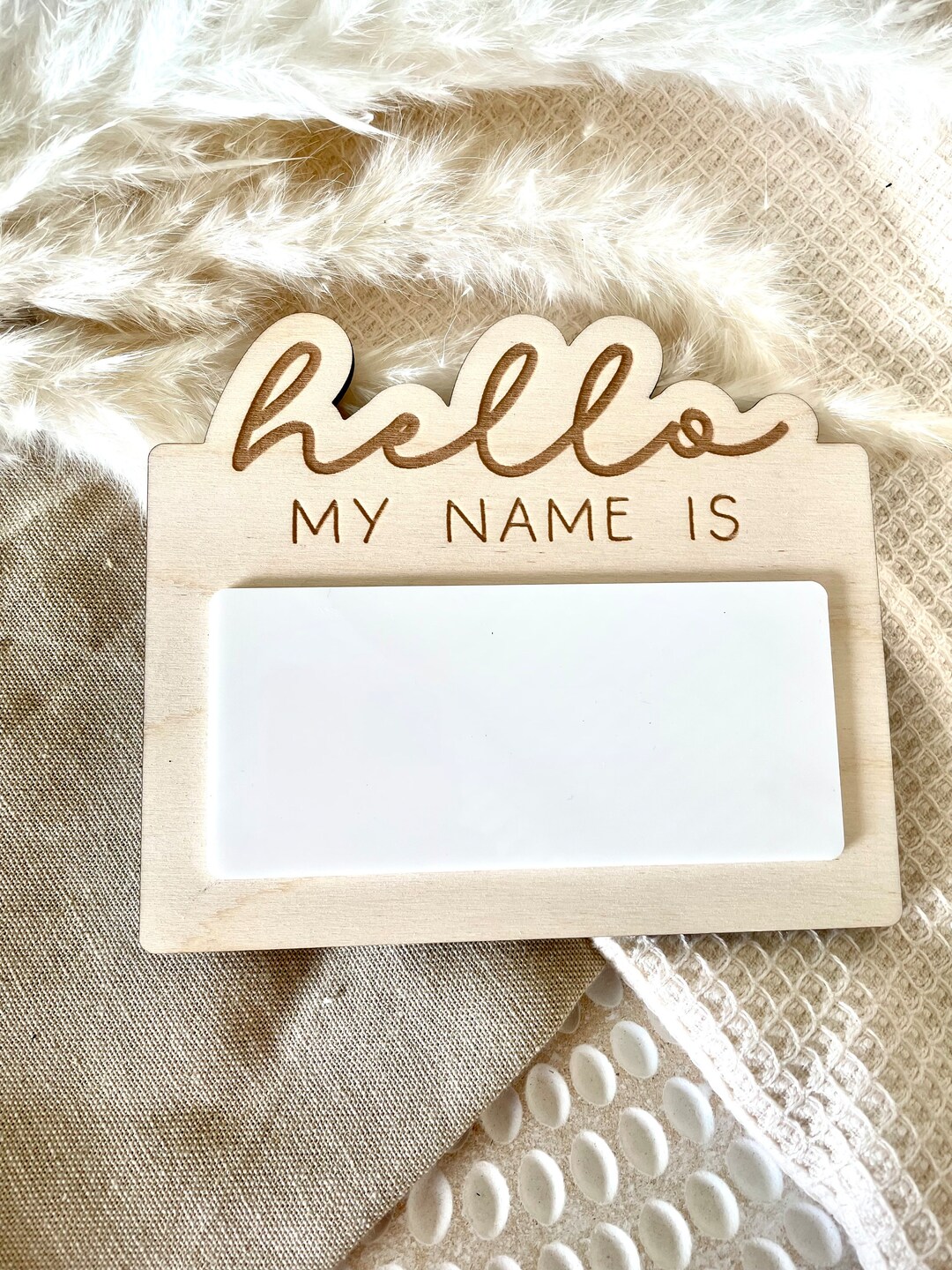 Blank Hello My Name is Sign | Birth Name Announcement | Personalised ...