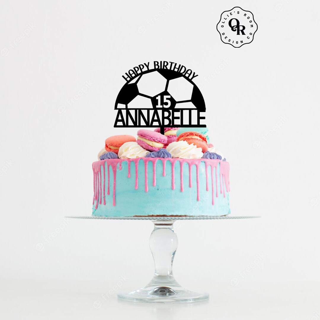 Soccer Birthday Cake Topper | Personalised Soccer Football Player Cake ...