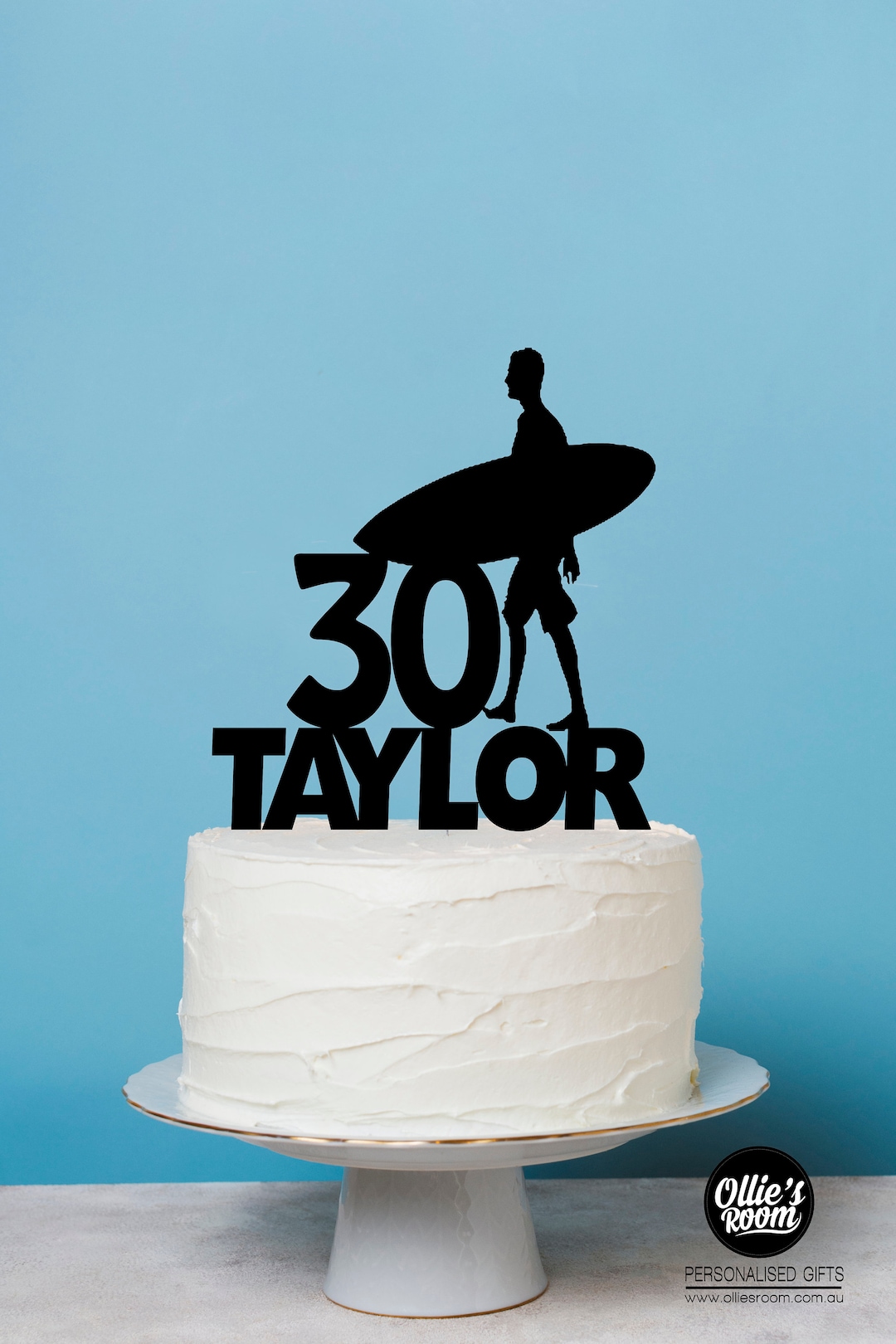 Surfer Birthday Cake Topper Personalised Surfing Cake Decoration Custom ...