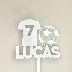 Soccer Football Birthday Cake Topper | Personalised Soccer Player Cake ...
