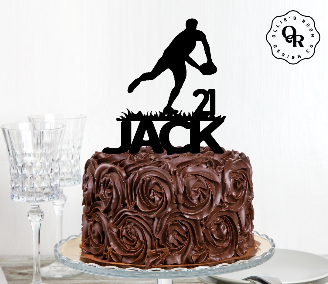 Rugby NRL Football Birthday Cake Topper | Personalised NRL Cake ...