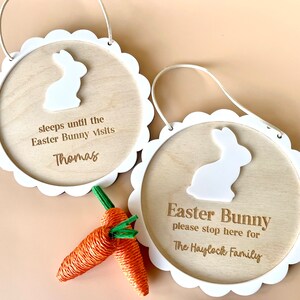 Personalised Easter Bunny Countdown Sign, Custom Easter Dry Erase Sign ...