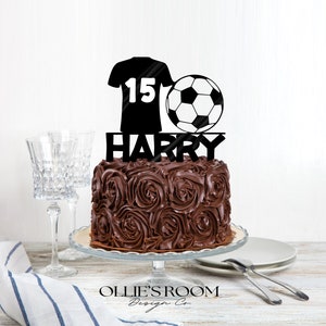 Soccer Football Birthday Cake Topper | Personalised Soccer Player Cake ...