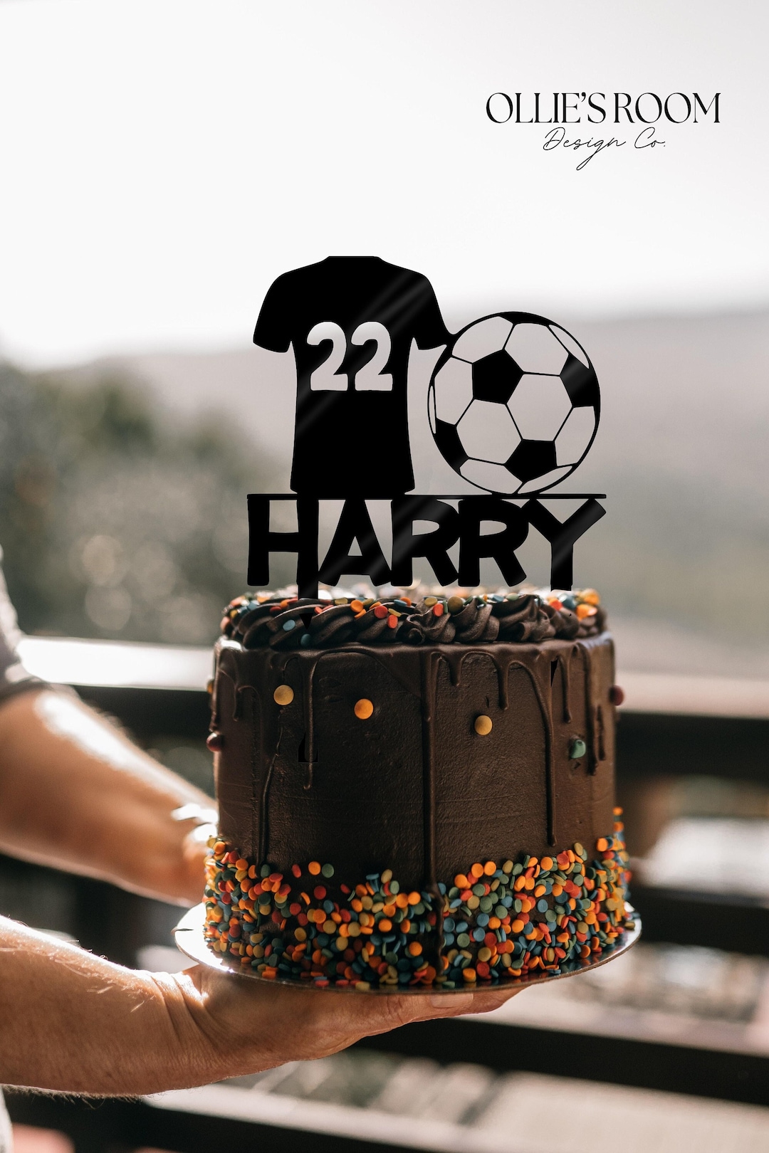 Soccer Football Birthday Cake Topper | Personalised Soccer Player Cake ...