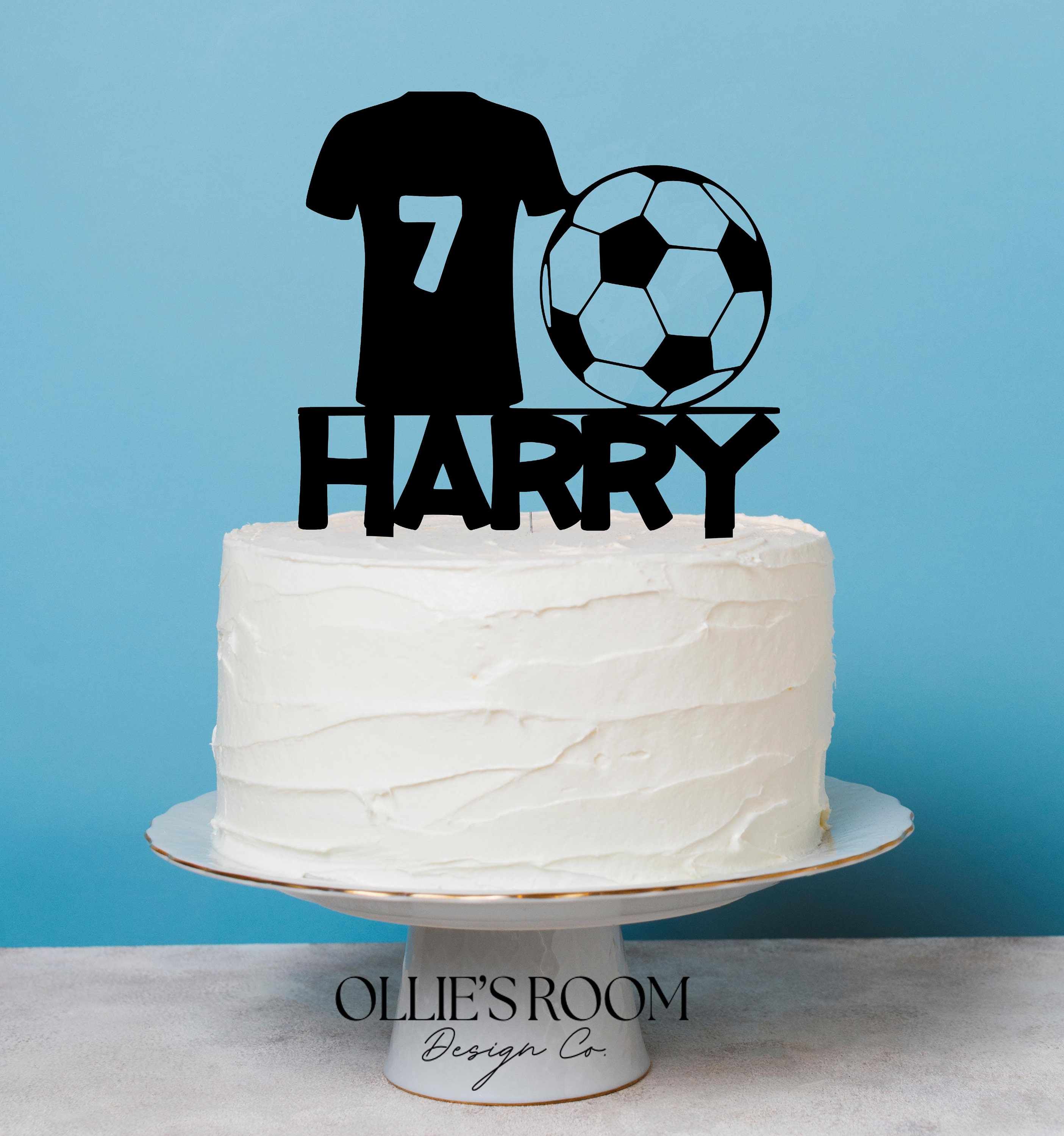 Soccer Football Birthday Cake Topper | Personalised Soccer Player Cake ...