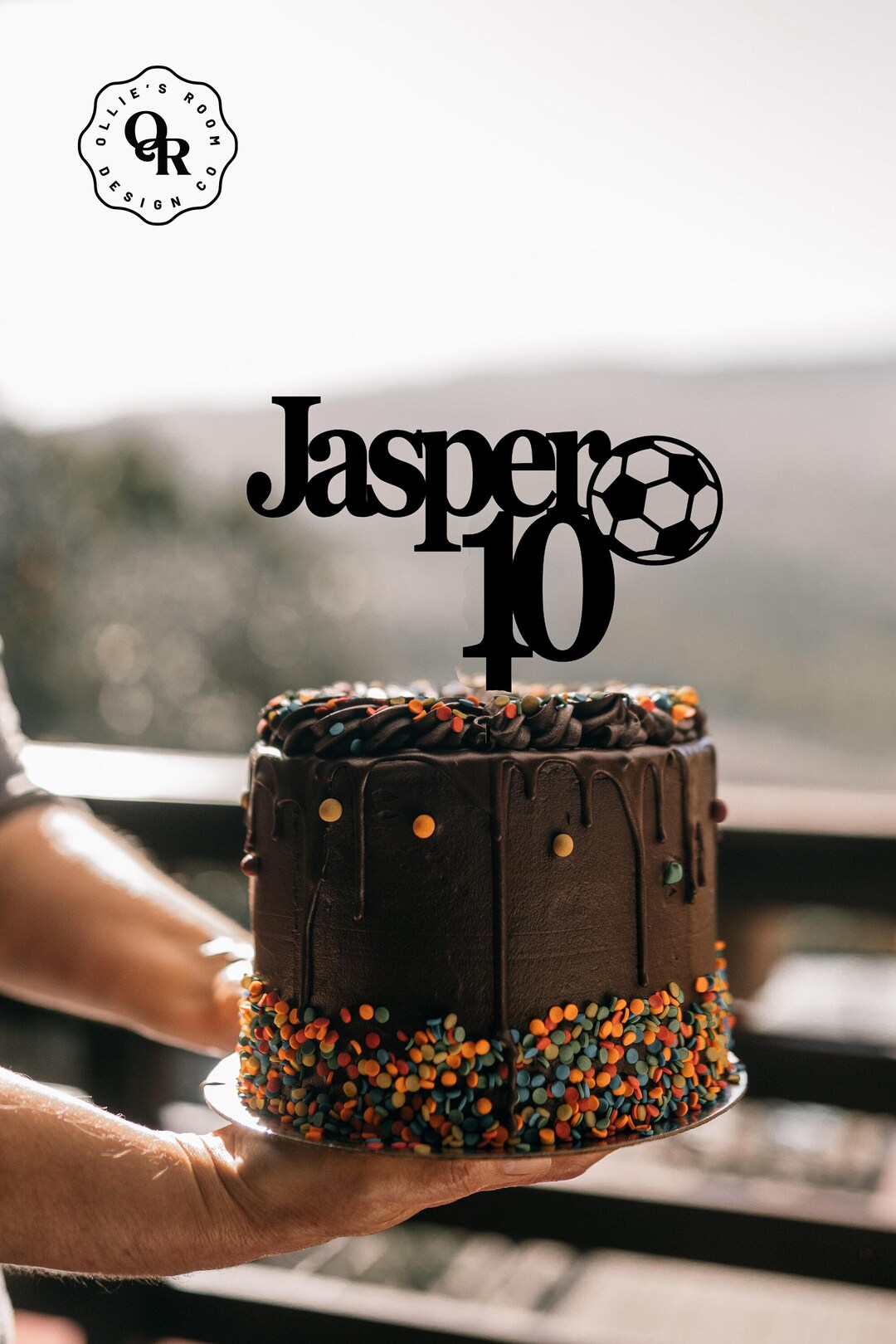 Personalised Soccer Birthday Cake Topper | Name Age Soccer Player Cake ...