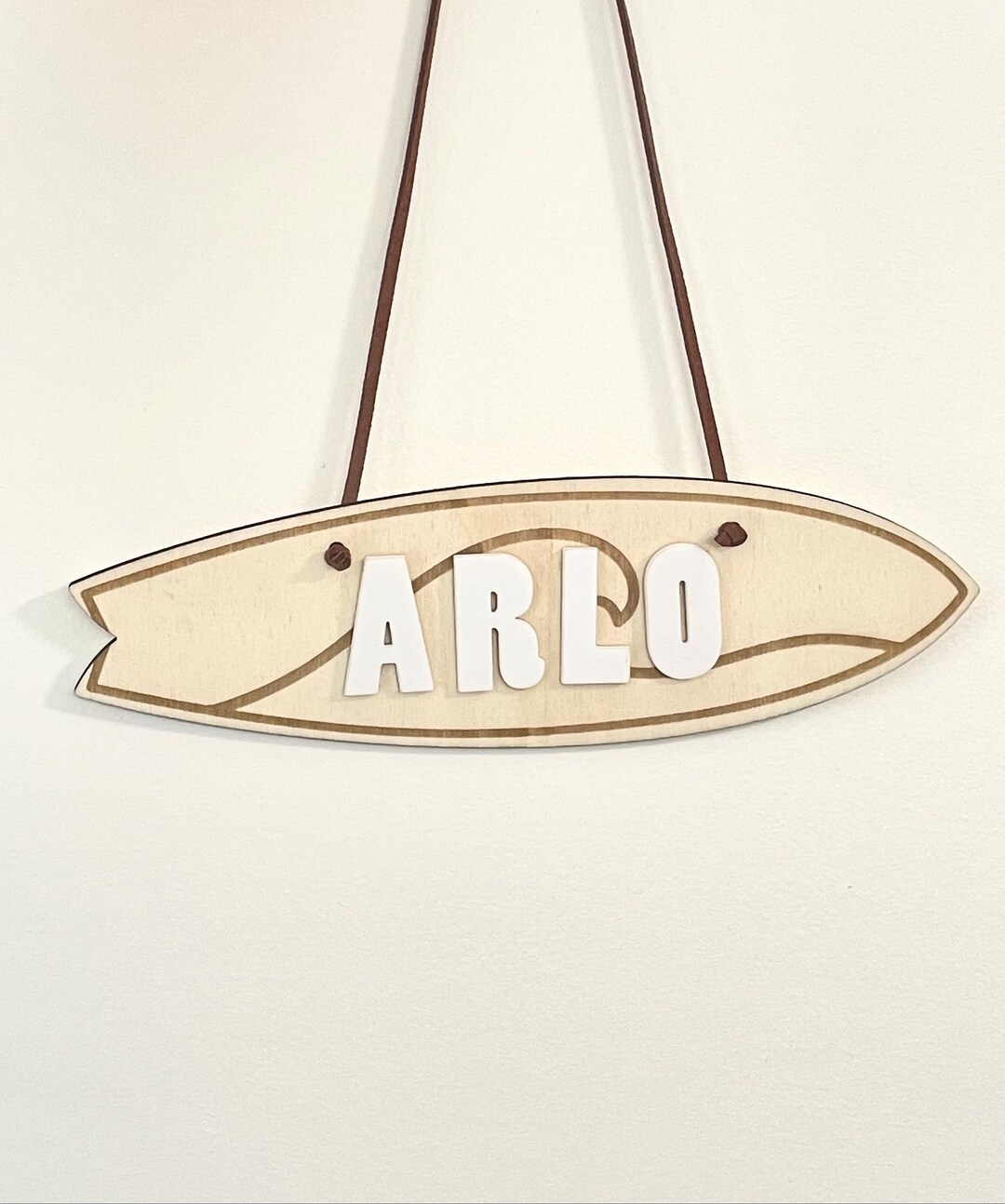 Personalised Surfboard Name Plaque | Surfing Wooden Name Sign | Laser ...