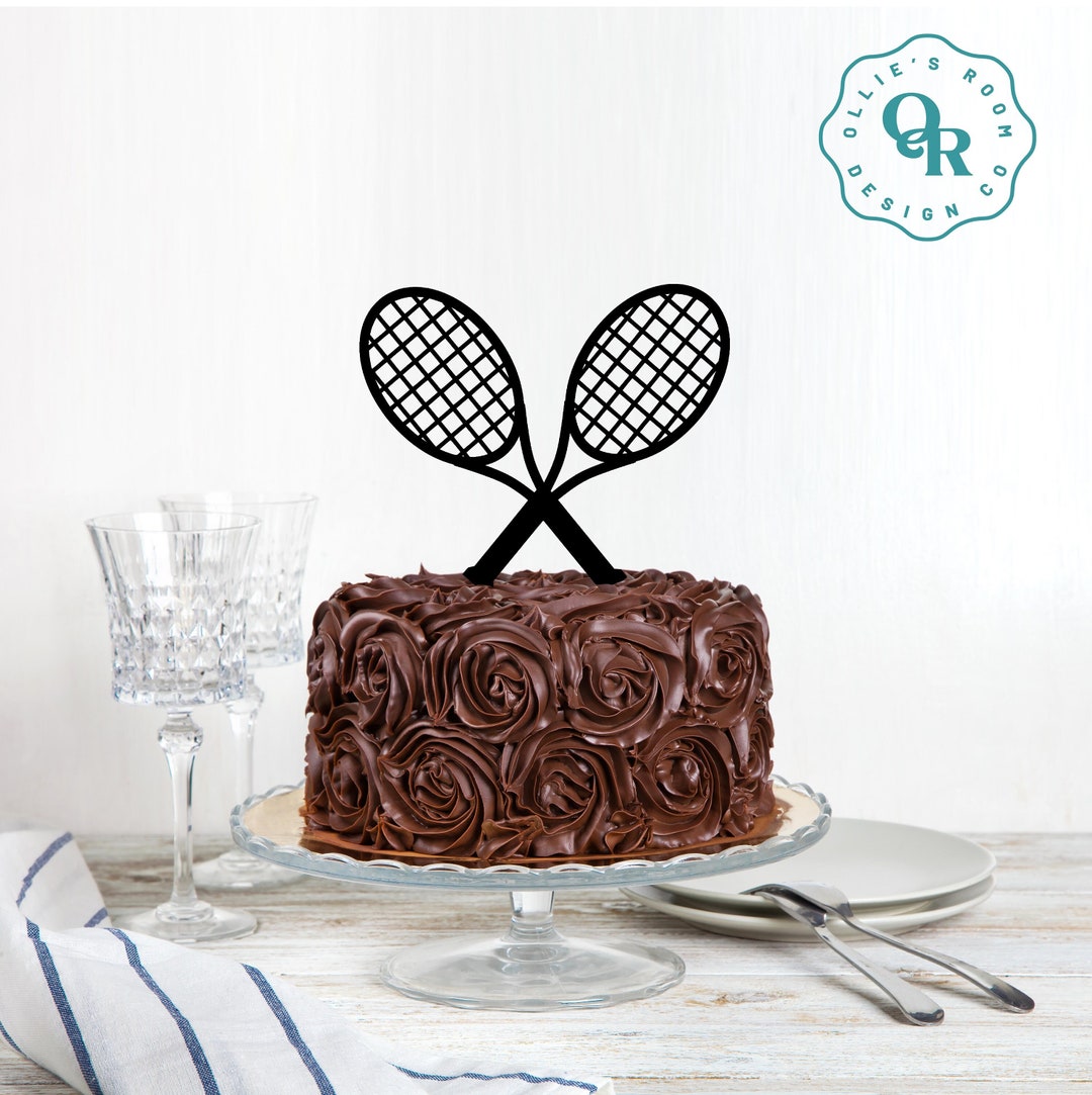 Tennis Racquet Birthday Cake Topper | Custom Tennis Racket Cake ...