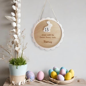 Personalised Easter Bunny Countdown Sign, Custom Easter Dry Erase Sign, Easter Bunny Coming Here ...