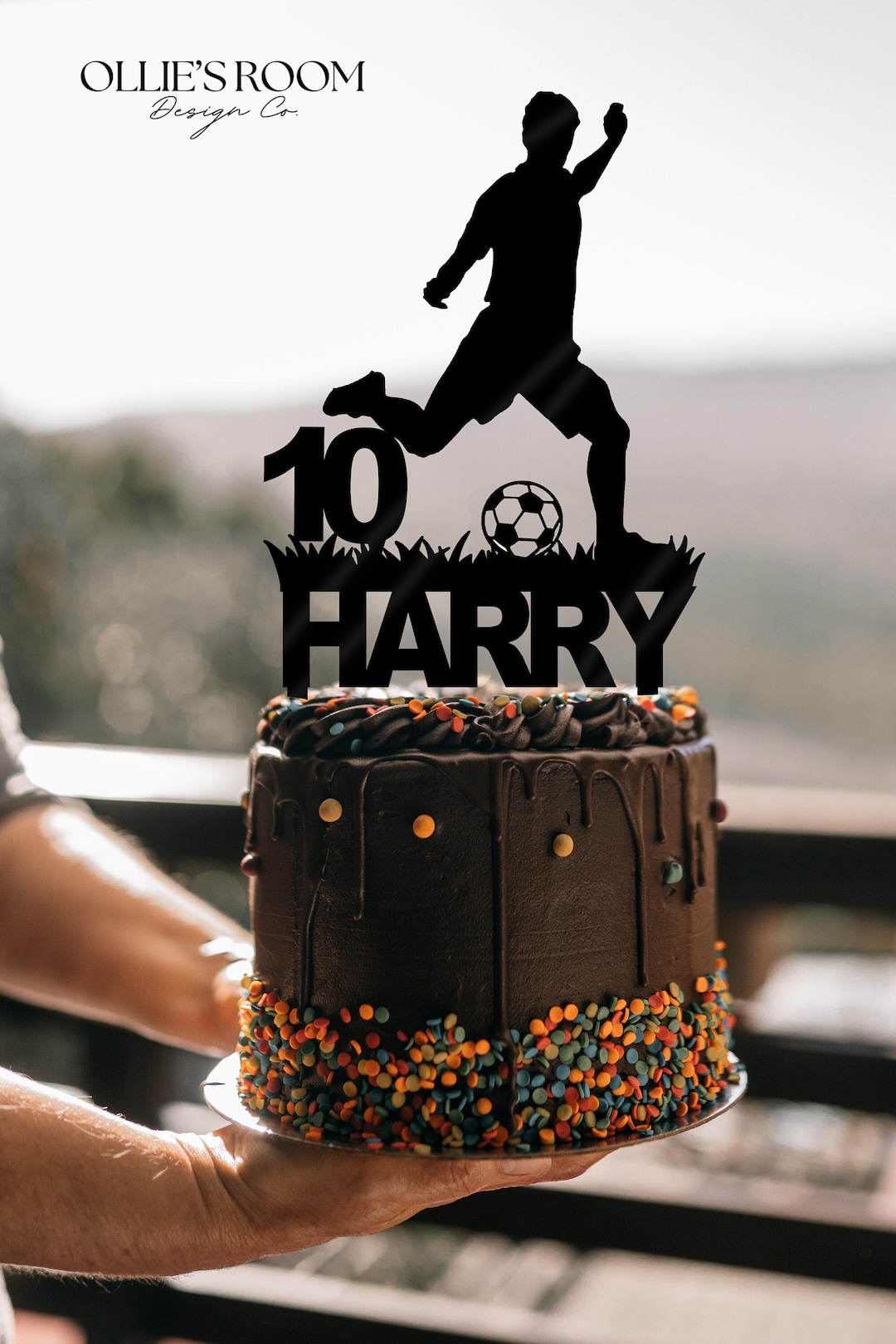 Soccer Football Birthday Cake Topper | Personalised Soccer Player Cake ...