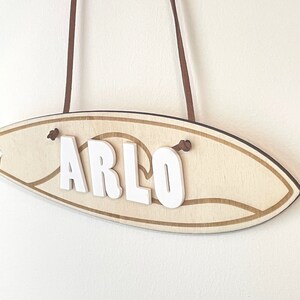Personalised Surfboard Name Plaque | Surfing Wooden Name Sign | Laser ...