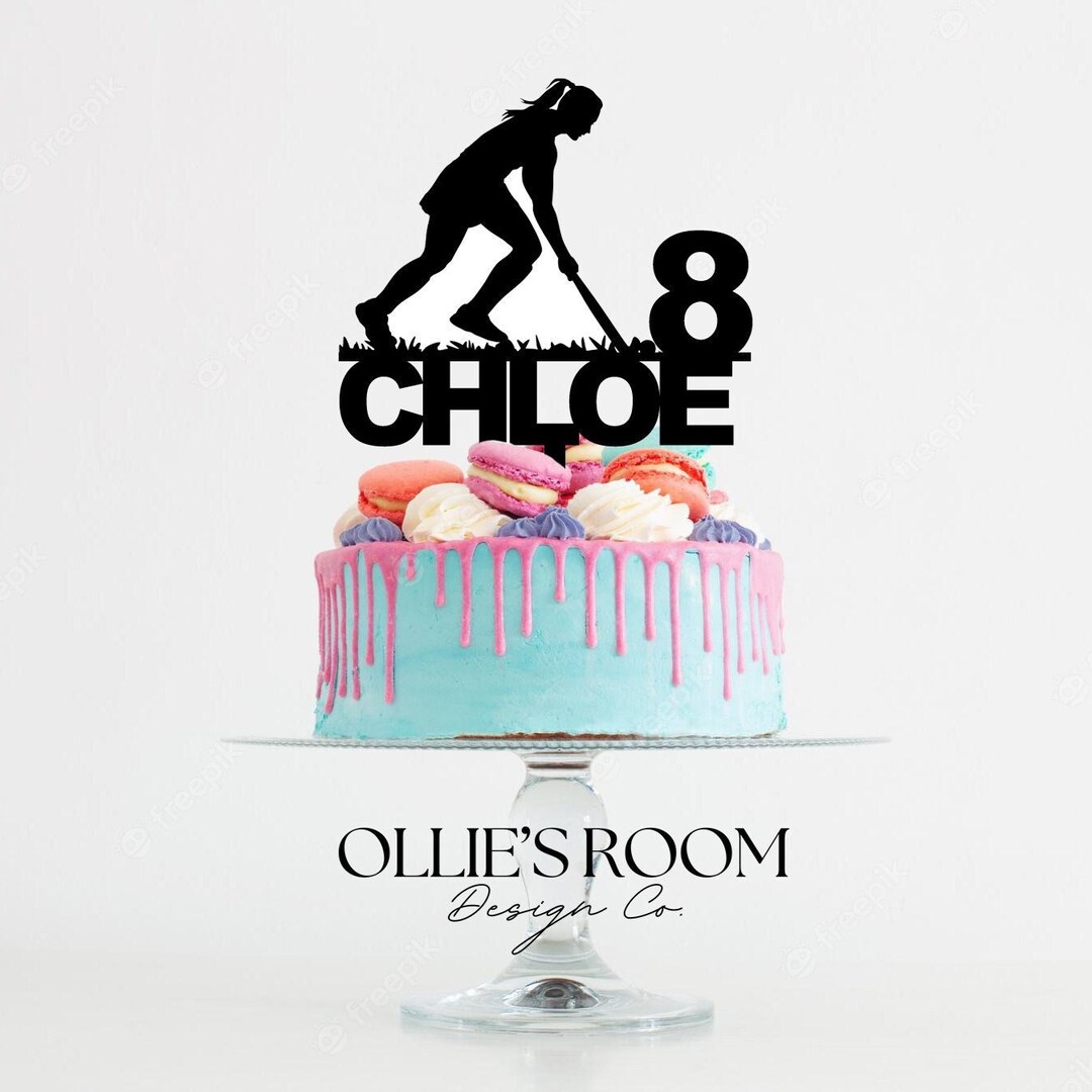 Personalised Hockey Player Cake Topper | Name & Age Birthday Decoration ...