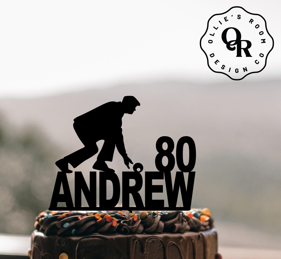 Personalised Lawn Bowls Birthday Cake Topper | Personalised Lawn Bowls ...