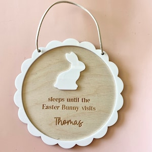 Personalised Easter Bunny Countdown Sign, Custom Easter Dry Erase Sign, Easter Bunny Coming Here ...