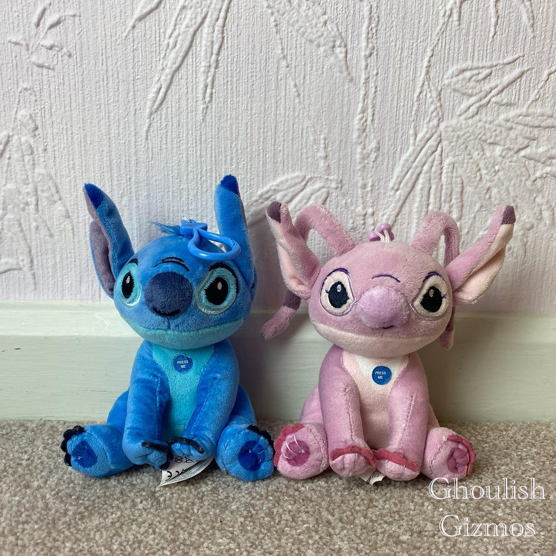 Stitch & Angel Soft Toy Plush Keyring Stitch Talks - Etsy