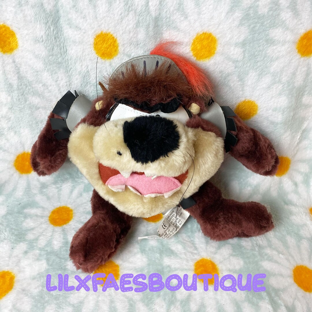 Vintage 1998 Looney Tunes Taz Devil Soft Toy Plushie Dressed as Knight ...