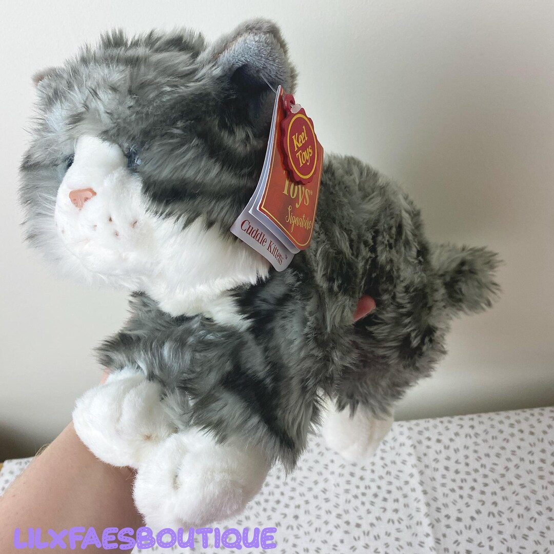 10" BNWT Keel Toys Grey Tabby Cat Soft Toy Plushie - Etsy