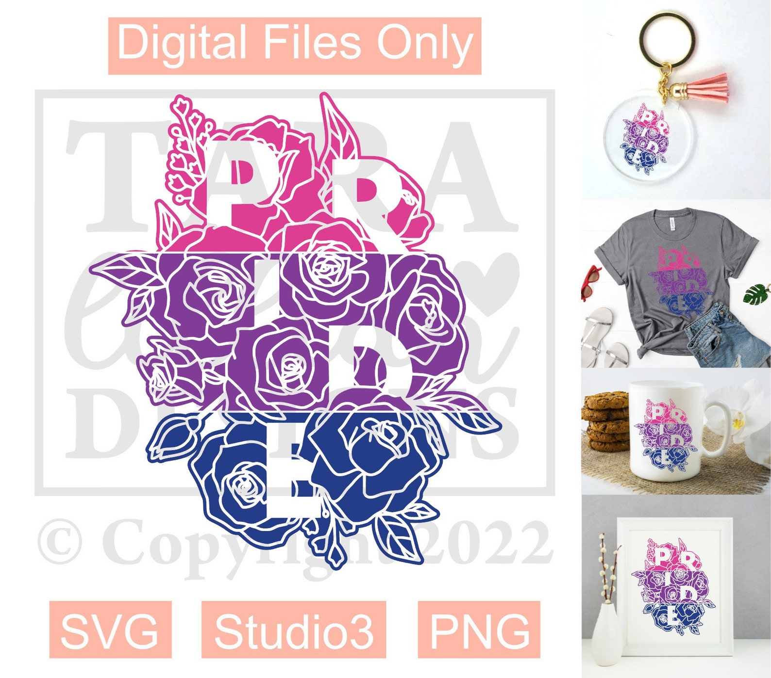 Bisexual Pride SVG LGBTQ Svg LGBT Svg Floral Pride Cricut - Etsy