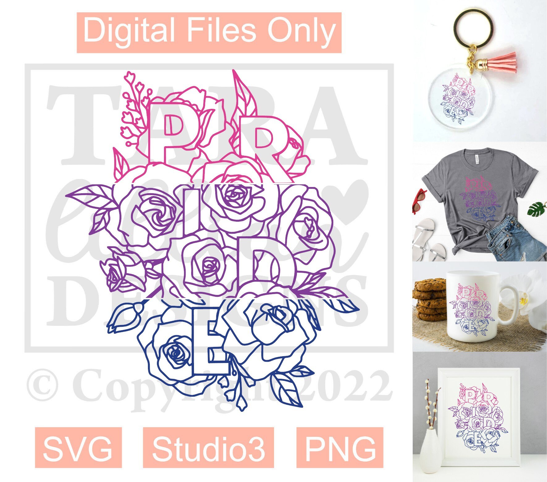 Bisexual Pride SVG LGBTQ Svg LGBT Svg Floral Pride Cricut - Etsy UK