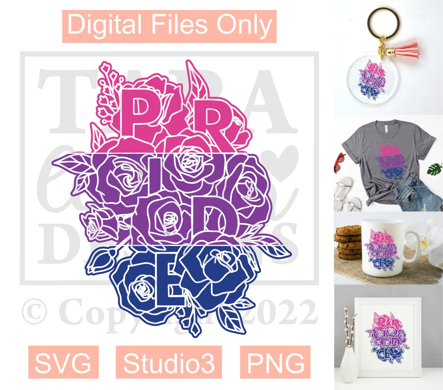 Bisexual Pride SVG LGBTQ Svg LGBT Svg Floral Pride Cricut - Etsy UK