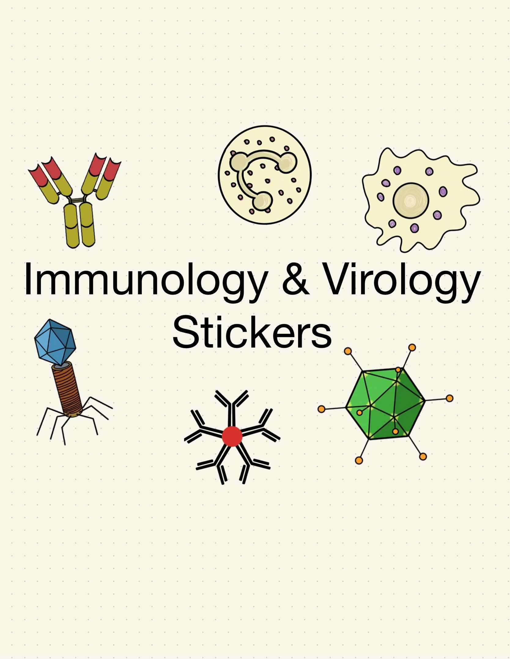 Artsbygol'm- Immunology & Virology Stickers- Precropped Png's ...
