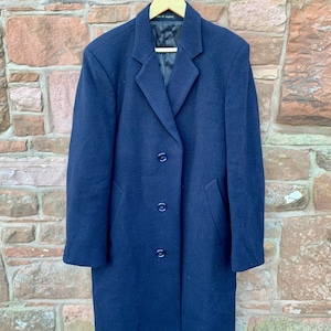 GENUINE CROMBIE OVERCOAT - Gent's Superior Sartorial Pure New Wool Navy Genuine Crombie Overcoat ...