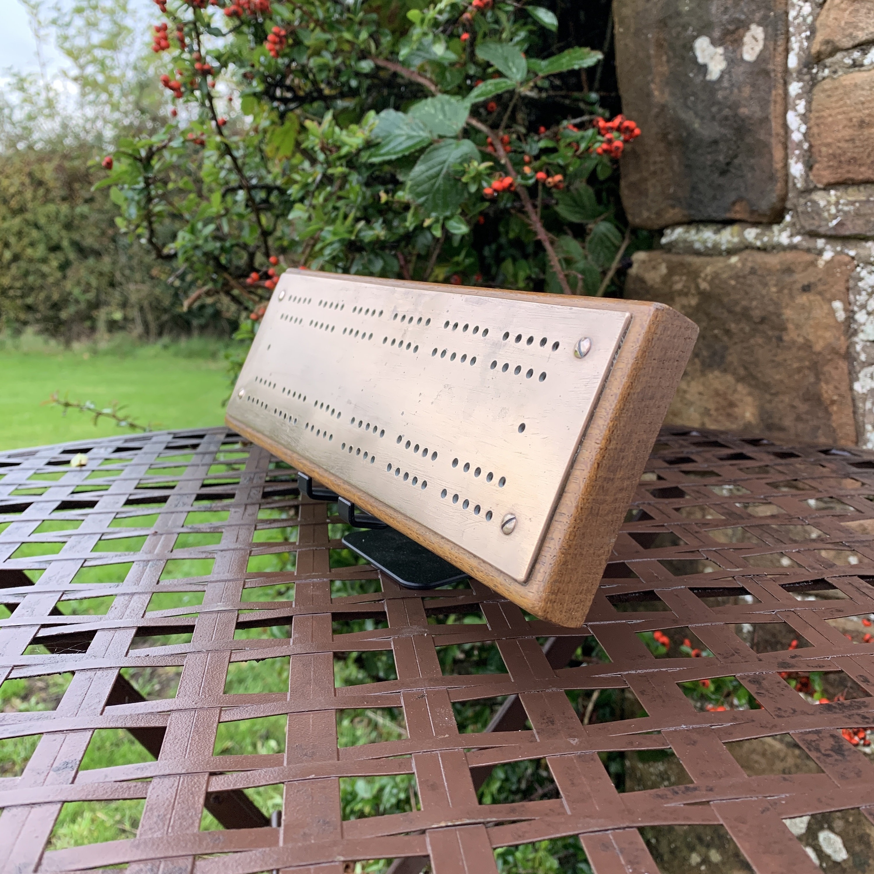 TABLA DE CRIBBAGE - Tablero de cribbage de latón y roble macizo pesado ...