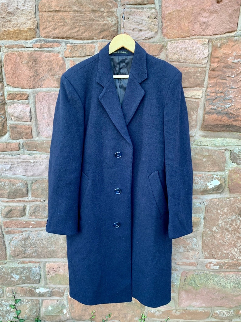 GENUINE CROMBIE OVERCOAT - Gent's Superior Sartorial Pure New Wool Navy ...