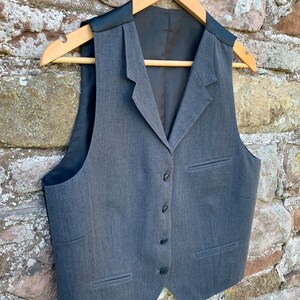 Vintage English Ladies Waistcoat or Vest. Grey Classic Wool Mix British ...